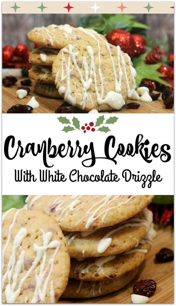 Cranberry Cookies with White Chocolate Drizzle - Best Crafts and Recipes