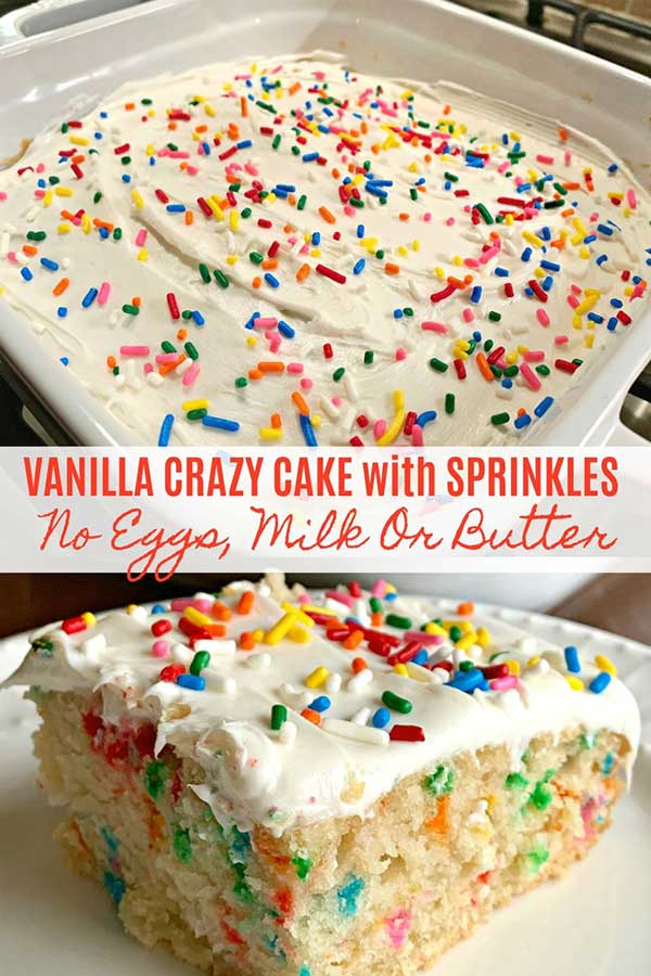 VANILLA CRAZY CAKE (NO EGGS, MILK OR BUTTER) - Best Crafts and Recipes